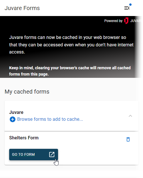 Manage Cached Forms