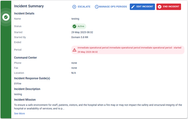 Incident Dashboard Summary